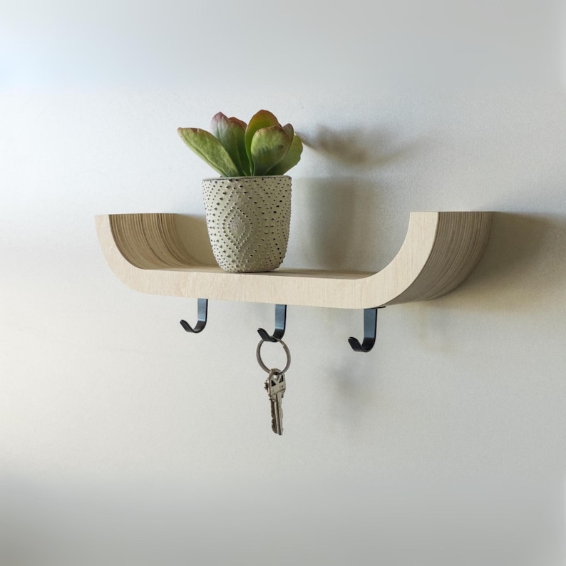 Handmade Key Holder Shelf: Baltic Birch Entryway Organizer - Etsy