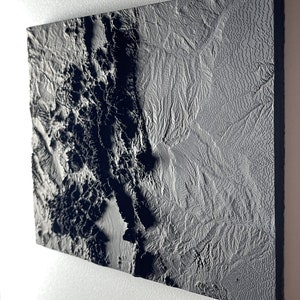 Handmade 3D Topographical State Map Art: Framed Cement Wall Decor - Etsy
