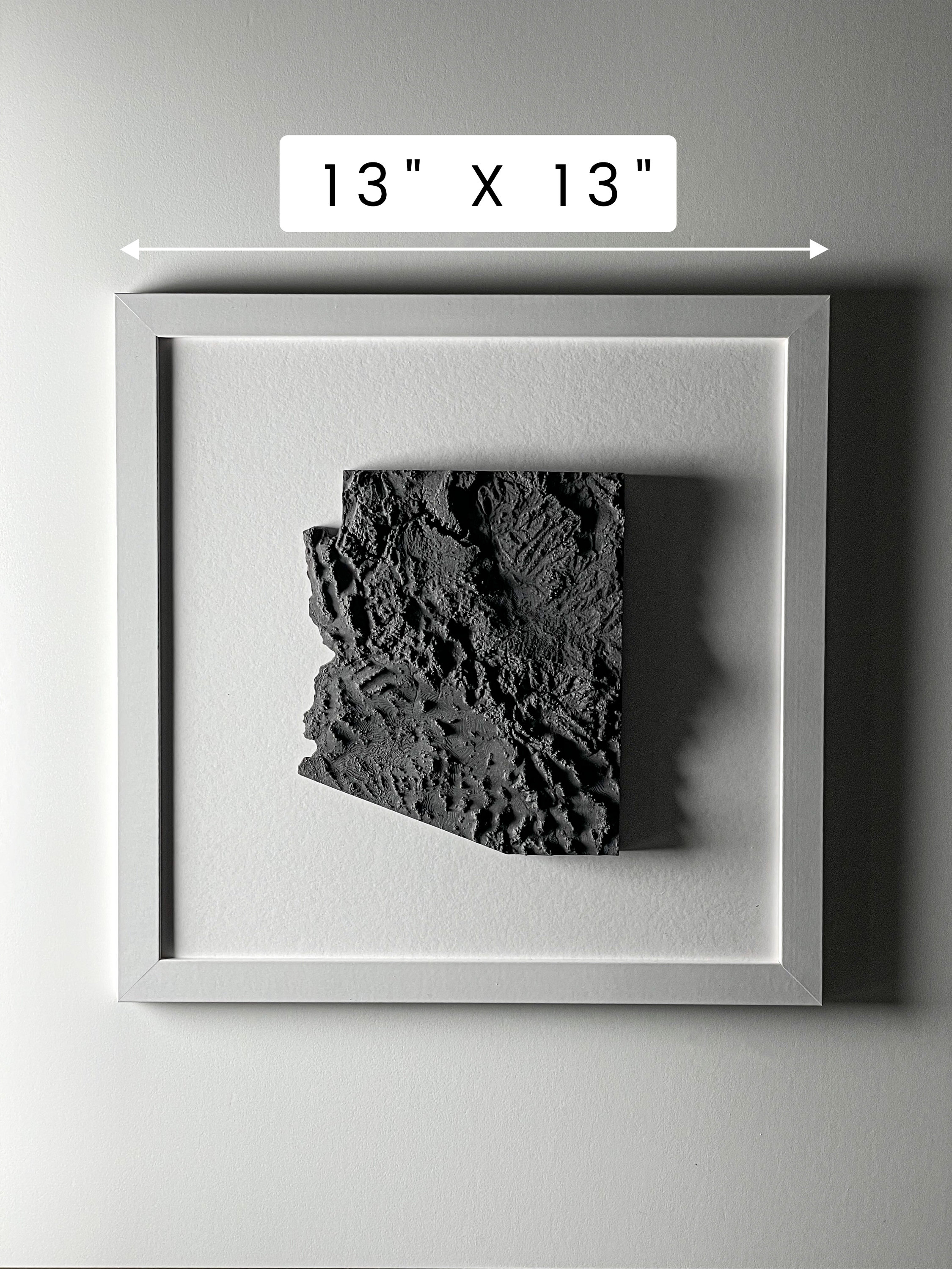 Handmade 3D Topographical State Map Art: Framed Cement Wall Decor - Etsy