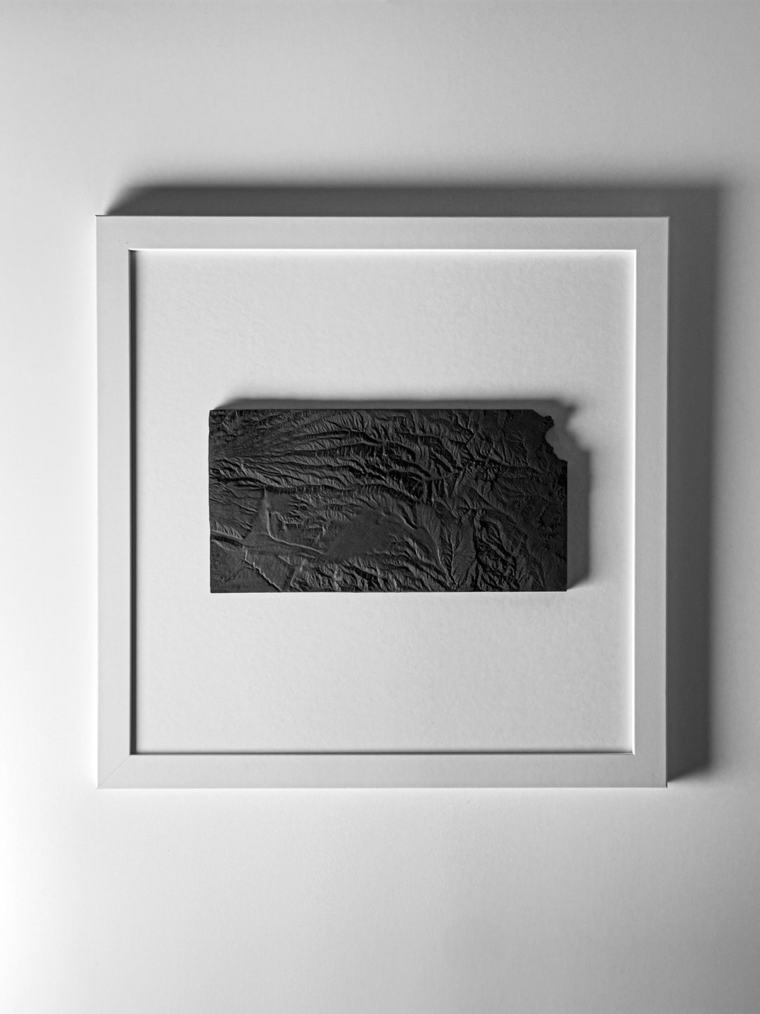 State Handmade Topographical Map Art 13x13 Framed Wall Decor Unique ...