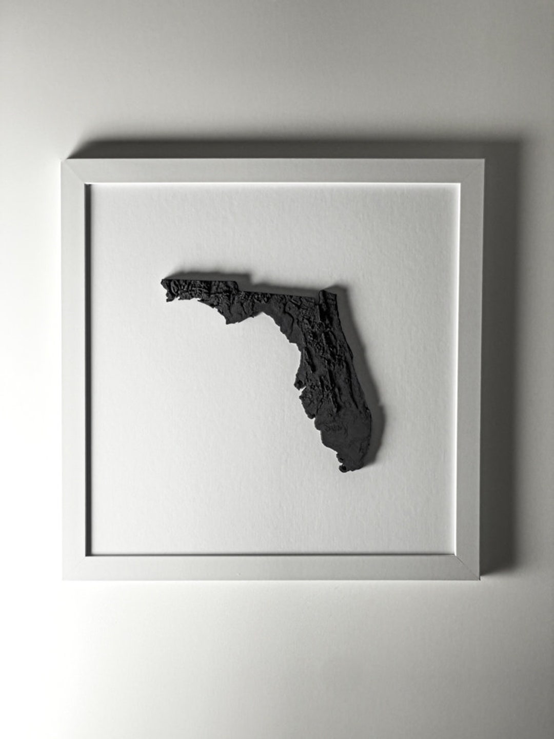 State Handmade Topographical Map Art 13x13 Framed Wall Decor Unique ...