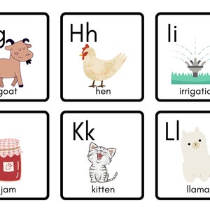 Printable Farm Alphabet Flash Cards - Etsy