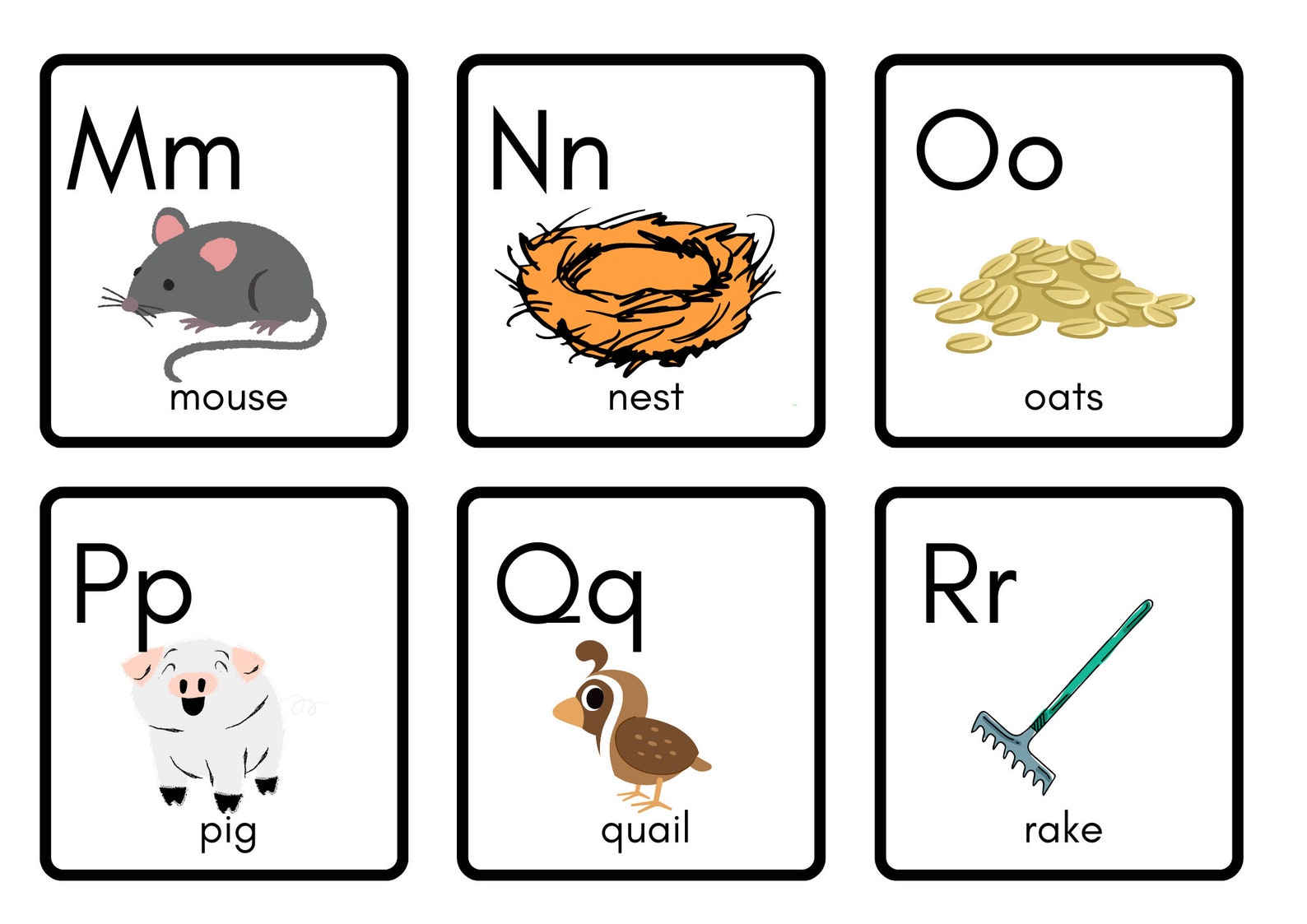 Printable Farm Alphabet Flash Cards - Etsy