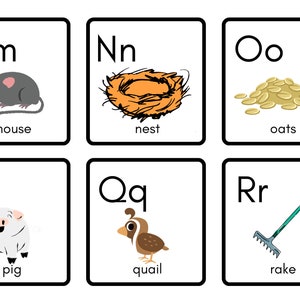 Printable Farm Alphabet Flash Cards - Etsy
