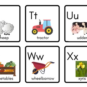 Printable Farm Alphabet Flash Cards - Etsy