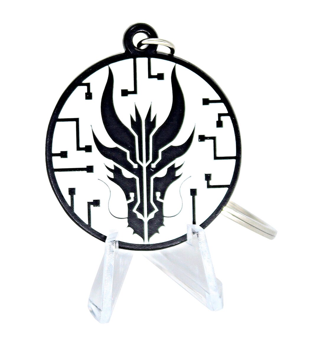 1.5 High Gloss Enamel Colored Metal Techno Dragon Keychain With Key ...