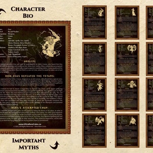 Set of 12 Flashcards | Ancient Greek Gods | Educational Mythology ...