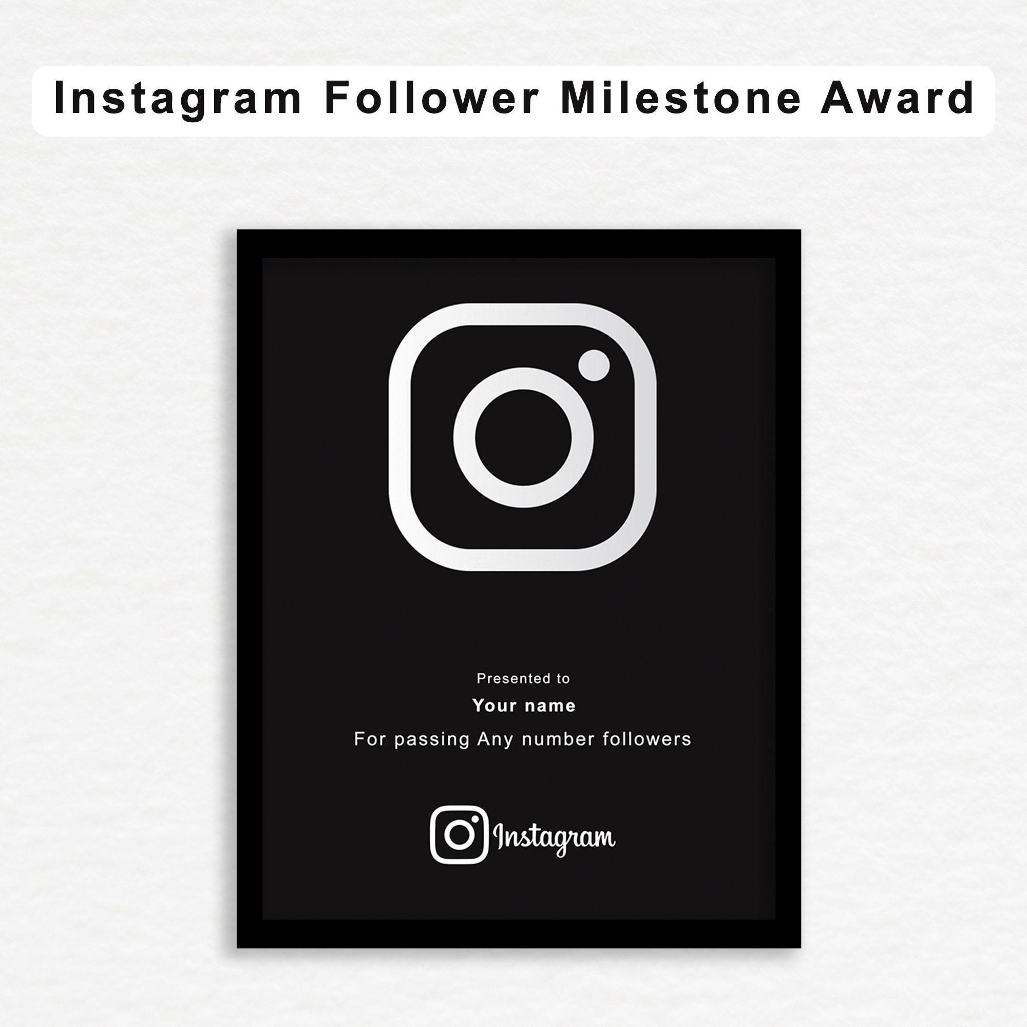 Prix personnalisé Instagram Follower Milestone Award - Etsy France