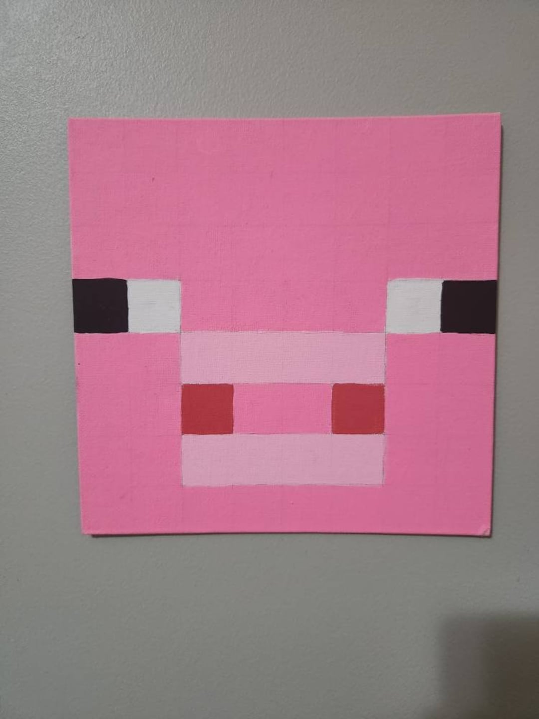Minecraft Pig Painting - Etsy