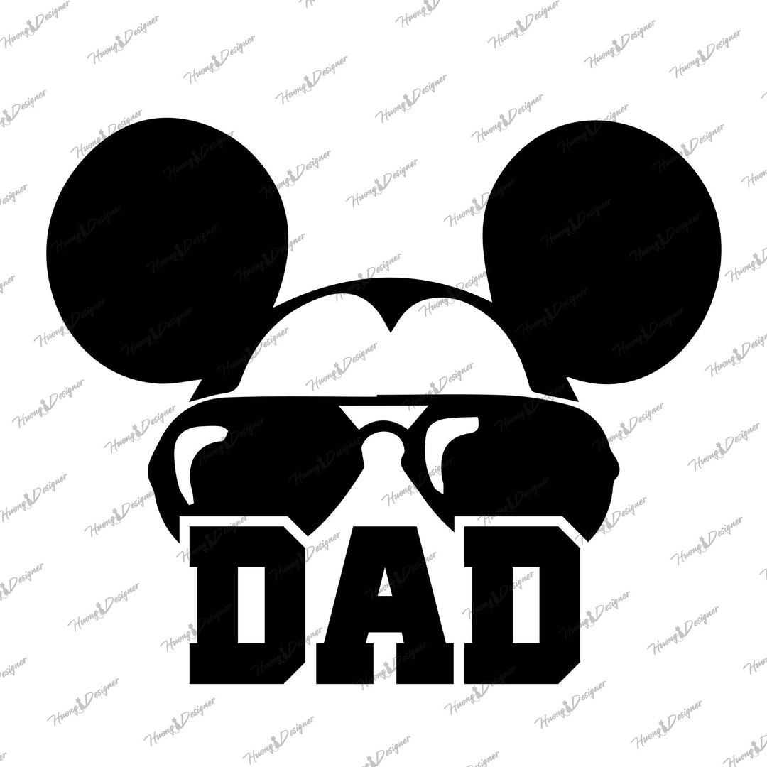 Ratón papá svg, día del padre svg, cabeza de ratón svg, orejas de ratón ...