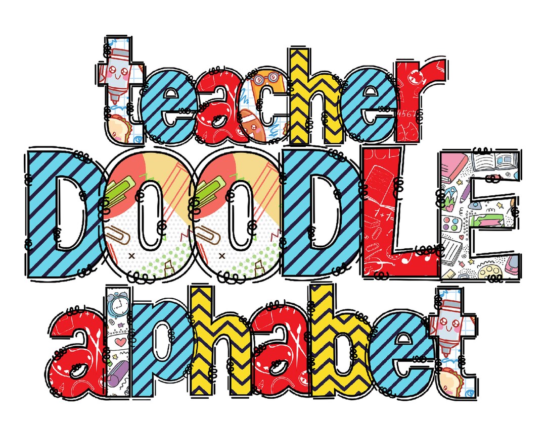 Teacher Doodle Alphabet PNG Alphabet Letters PNG Bundle - Etsy
