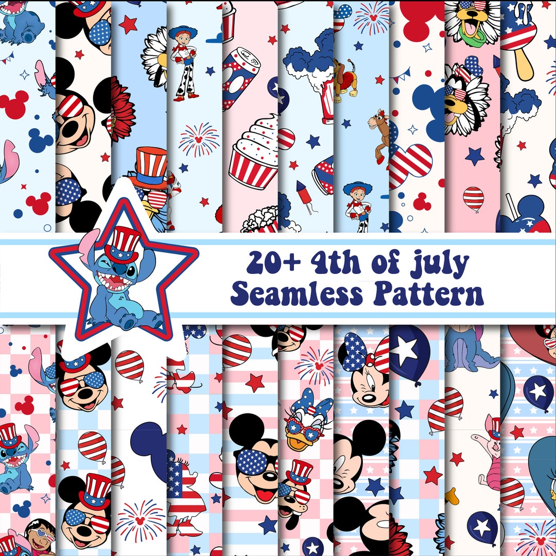 Bundle 4th of July Seamless Pattern, Independence Day Seamless Pattern ...