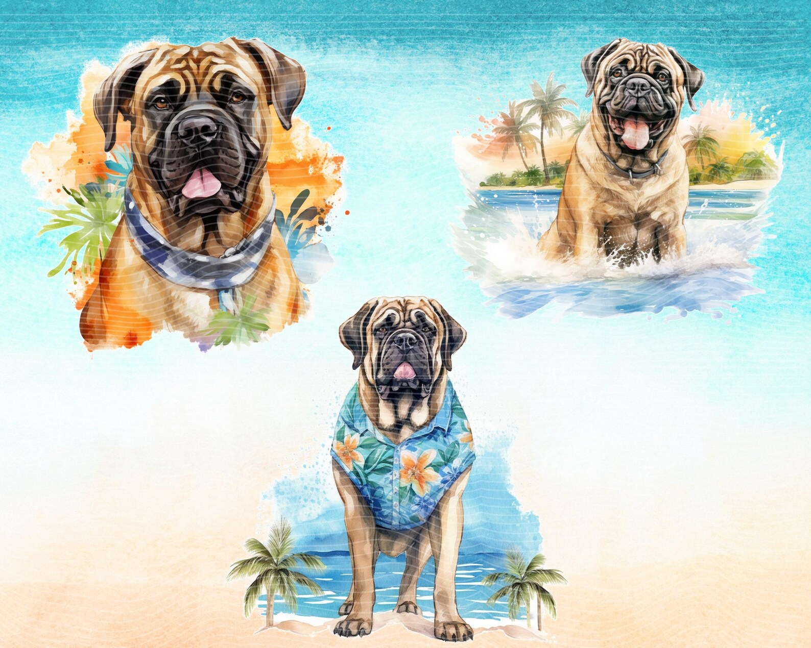 Dog Watercolor Clipart Bundle PNG Dog Sublimation Design Dog - Etsy