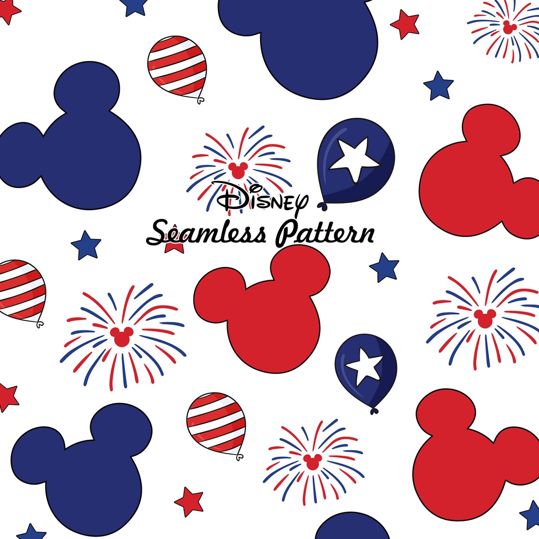 4th of July Mouse Head Seamless Pattern, Independence Day Pattern ...