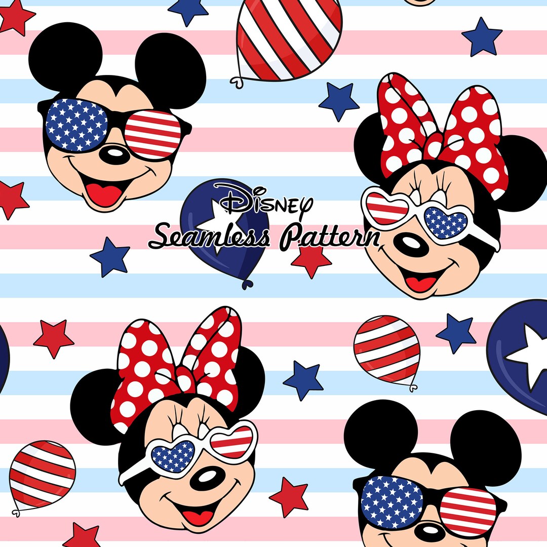 4th of July Mouse Seamless Pattern, Independence Day Seamless Pattern ...
