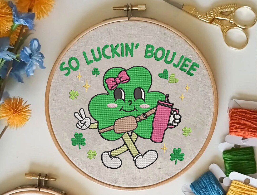 So Luckin' Boujee Machine Embroidery Designs, Kids St Patrick's Day ...