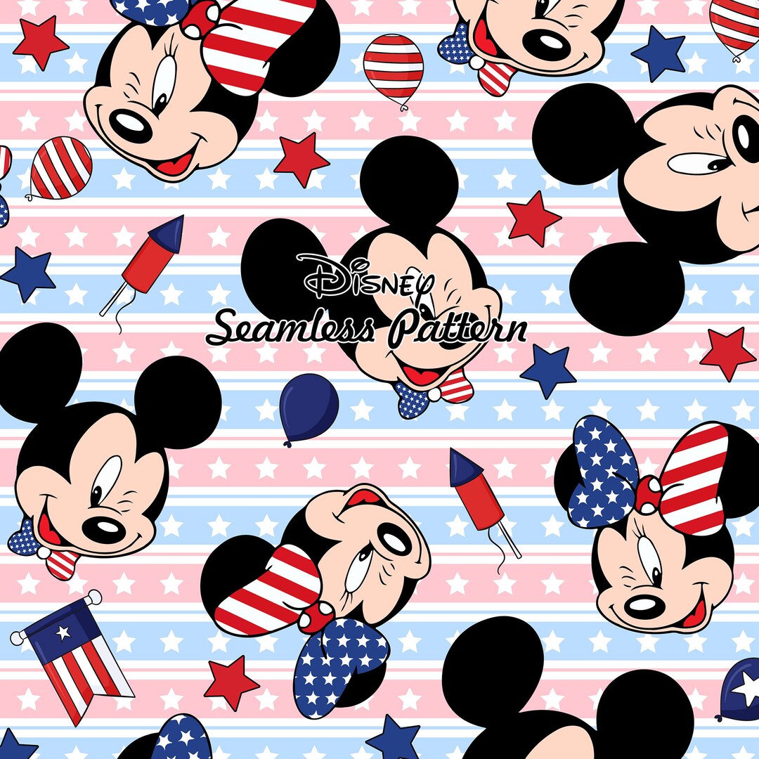 4th of July Mouse Seamless Pattern, Independence Day Seamless Pattern ...