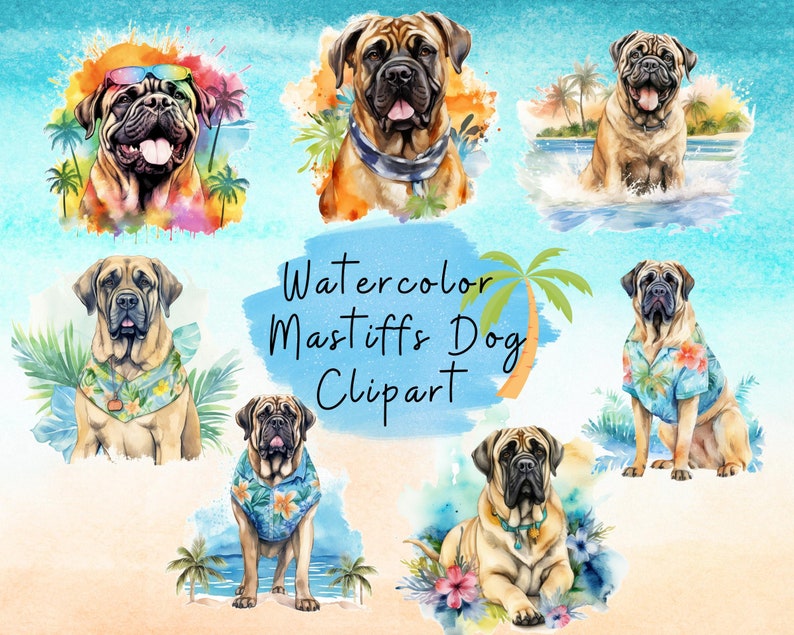 Dog Watercolor Clipart Bundle PNG Dog Sublimation Design Dog - Etsy