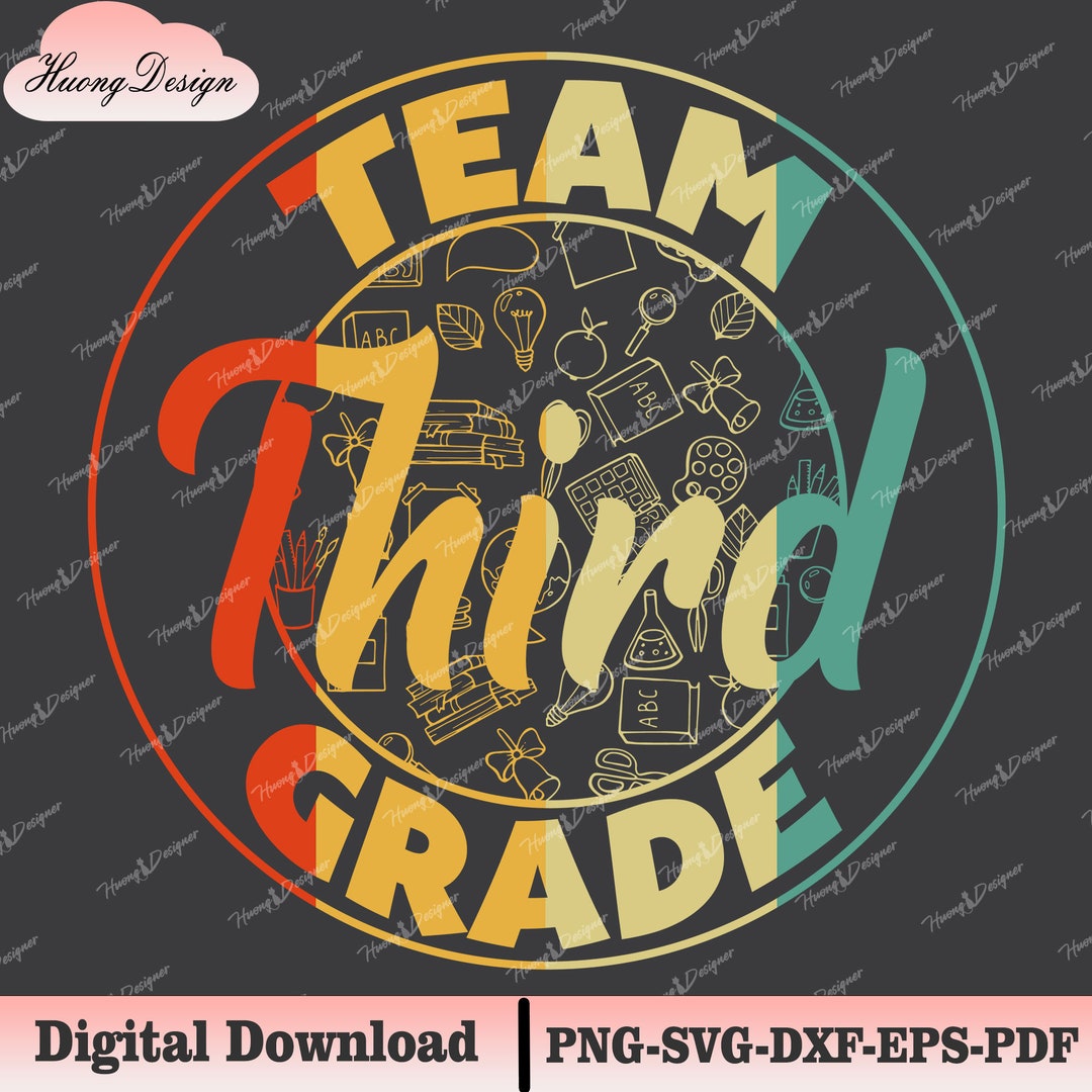 Team Third Grade Svg, Back to School Svg, 3rd Grade Squad Svg, Teacher ...