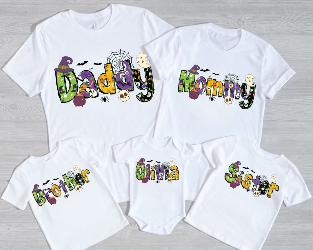 Personalized Family Halloween Png Bundle, Halloween Family Shirt ...