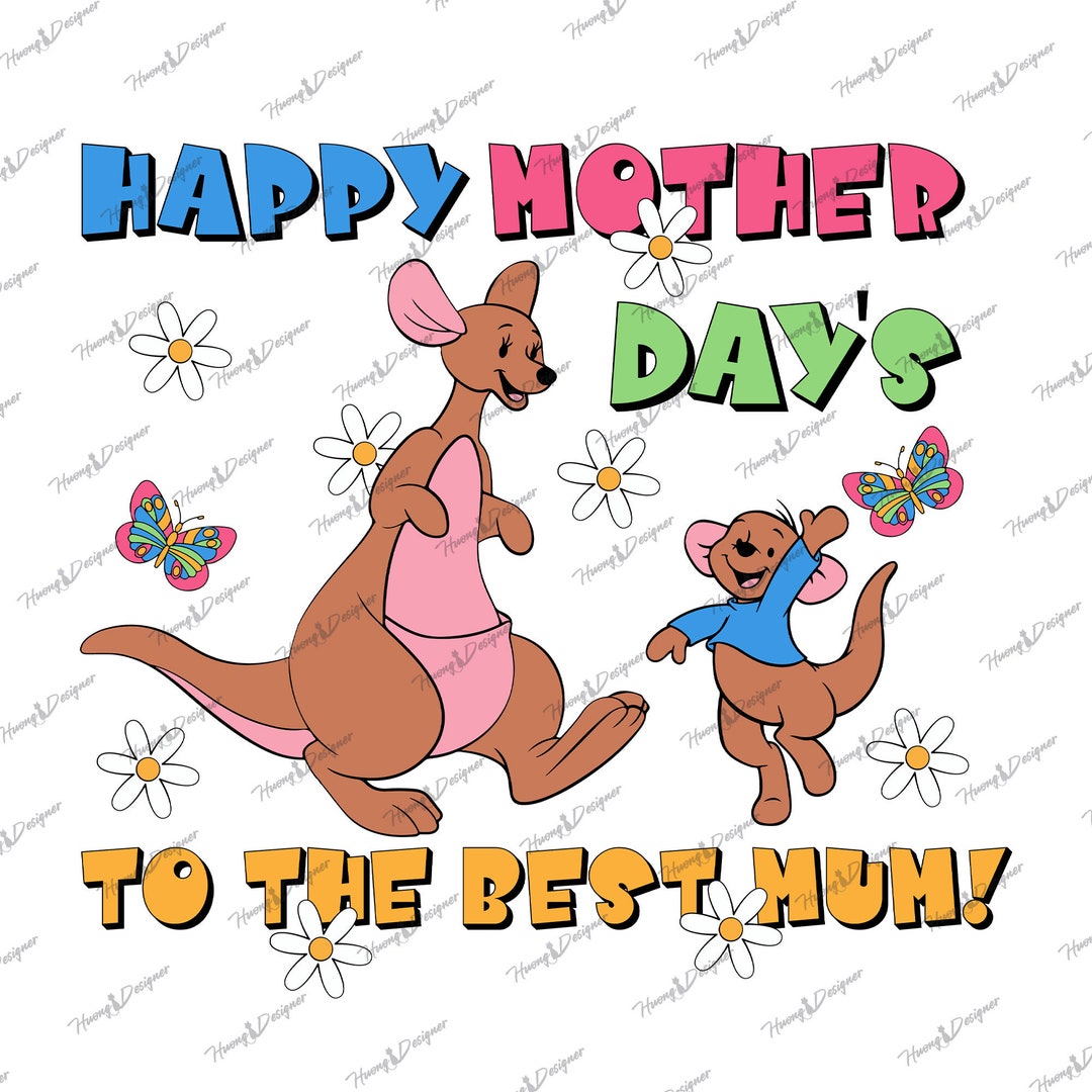 Happy Mother's Day to the Best Mum Png, Kangaroos Mama and Baby, Animal ...