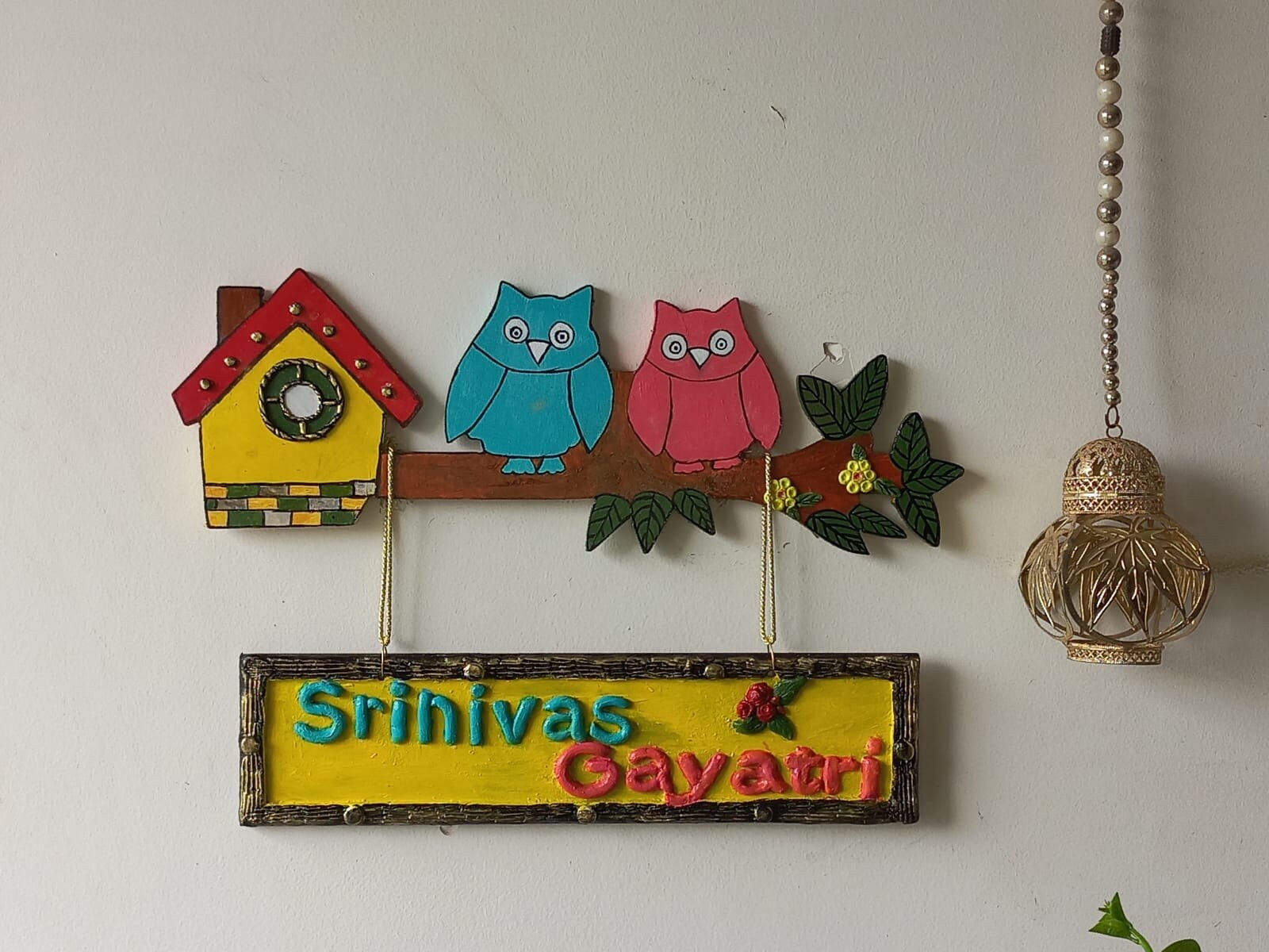 Hand Painted MDF Name Plate for Home, Customised Name Plate, House ...