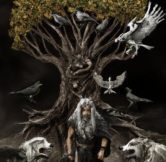 Yggdrasil Odin Colgando