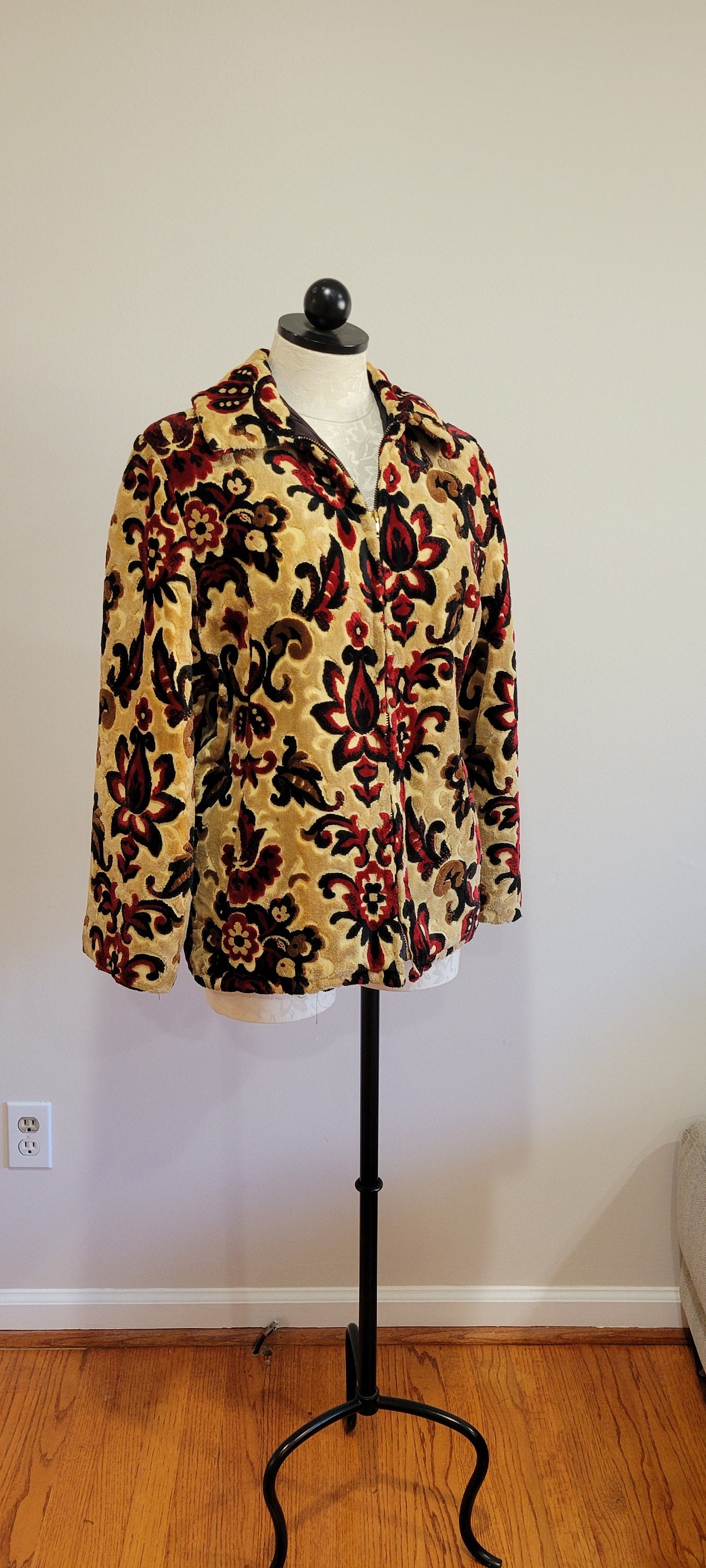 Vintage 1970s Russ Damask Carpet Coat - Etsy