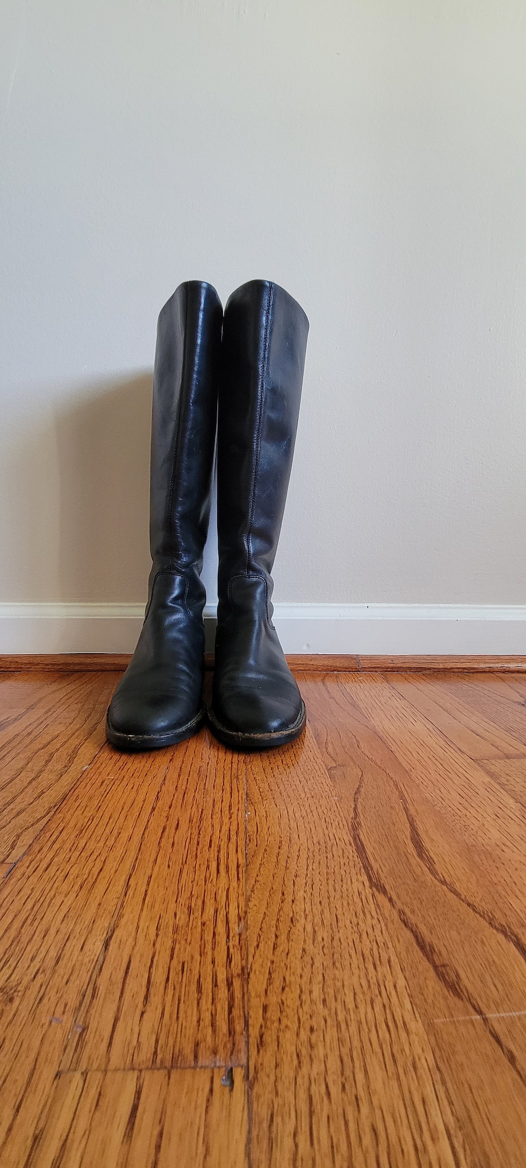 Vintage Black Riding Boots - Etsy