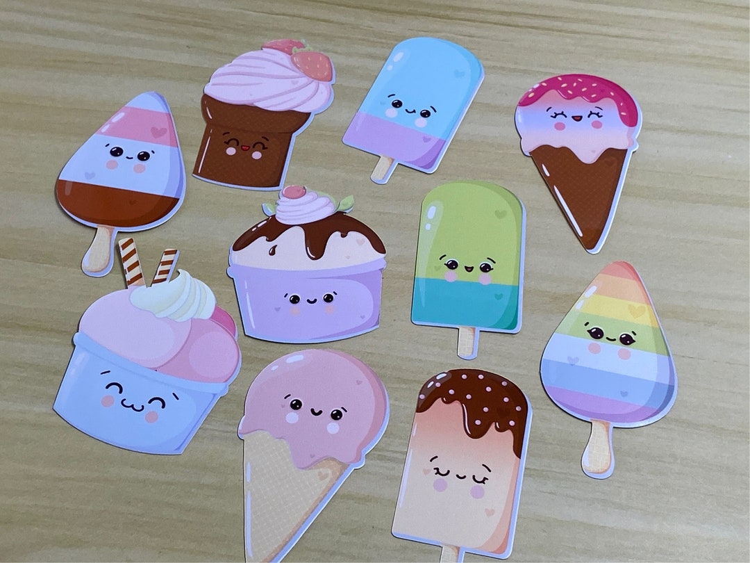 Ice Cream Vinyl Stickers Kids Craft Party Favours - Etsy