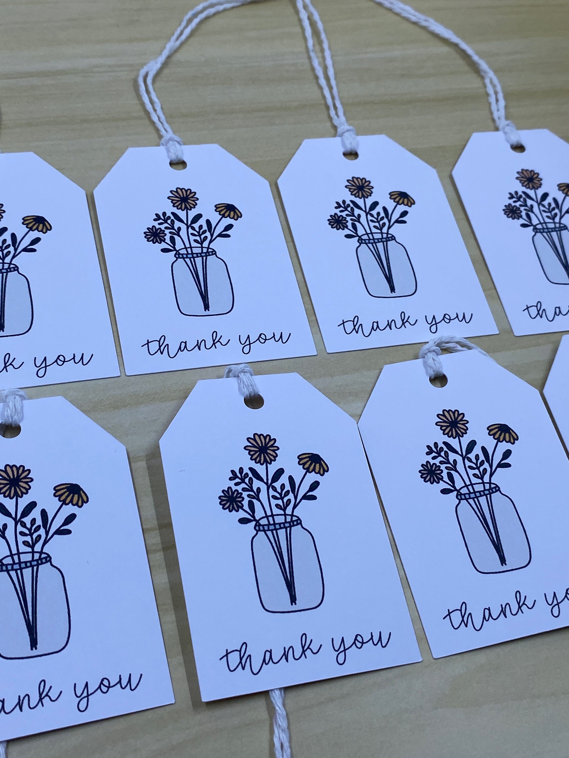 Thank You Tags With Twine Gift Tags Set of 10 Tags - Etsy Australia