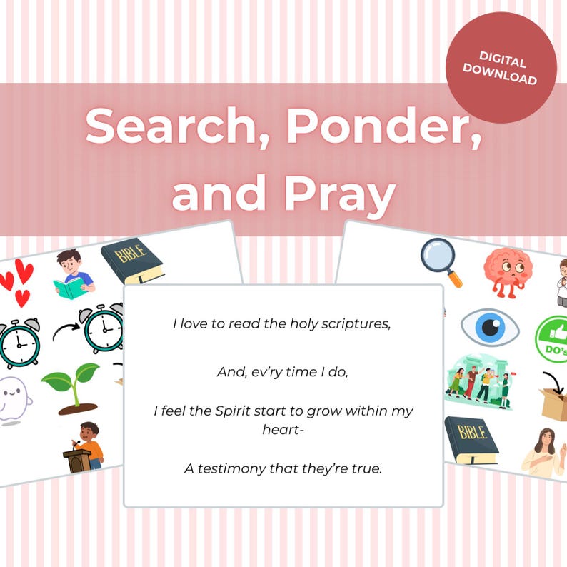 Search, Ponder, and Pray: LDS Primary Singing Time Flip Chart (digital ...