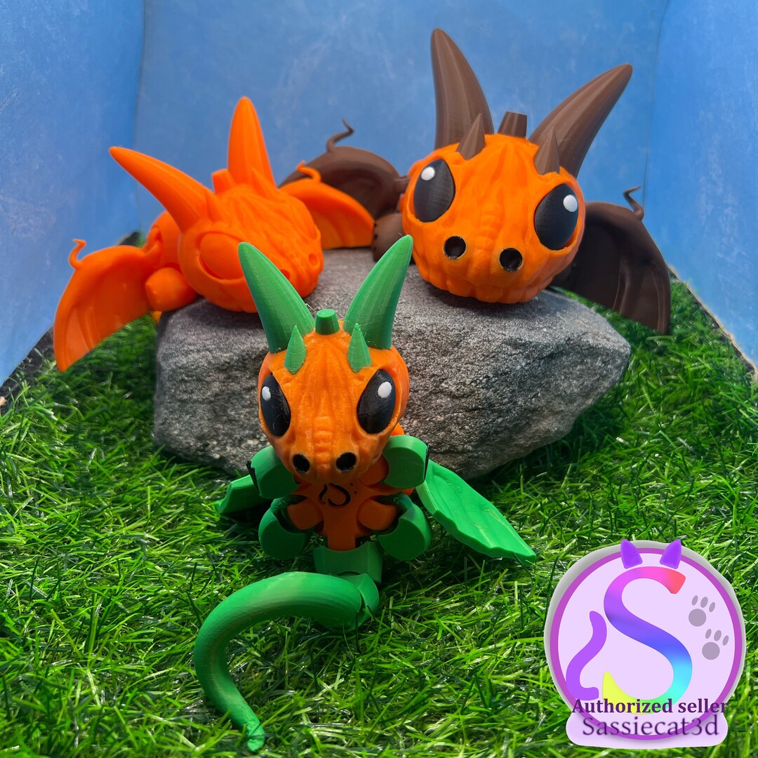 Articulated Pumpkin Dragon - 3d Printed Pumpkin Dragon - Etsy