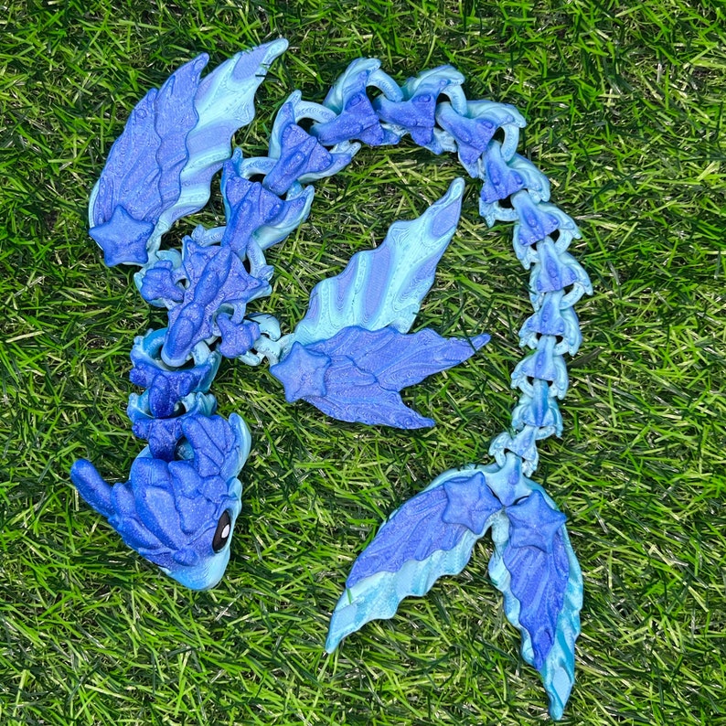 Mizu Element Dragon 3d Printed Articulated Dragon - Etsy