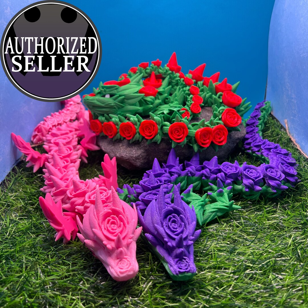 Articulated Rose Dragon - 3dprint Dragon - Flower Dragon - Etsy