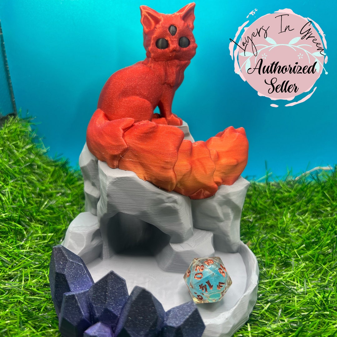 Arcadia Dice Tower - 3d Printed Dice Tower With Fox/cat - Etsy