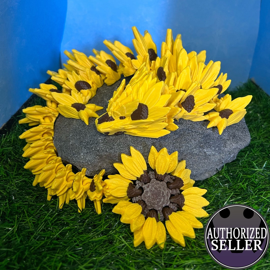 Articulated Sunflower Dragon - 3d Printed Fidget Dragon - Etsy
