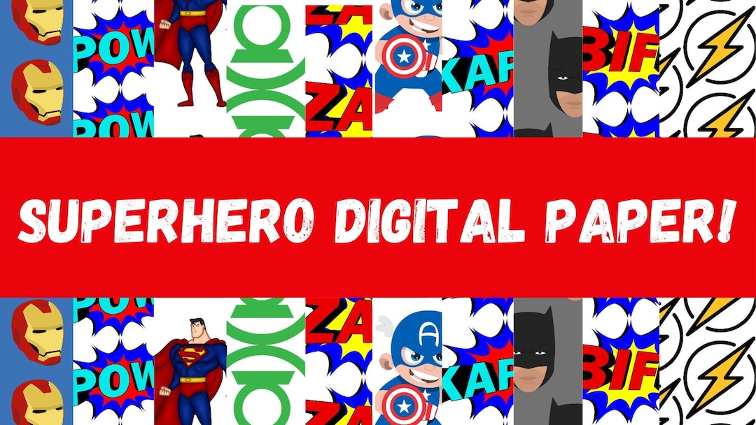 Superhero Digital Paper Comic Book Theme Backgrounds and Textures 10 ...