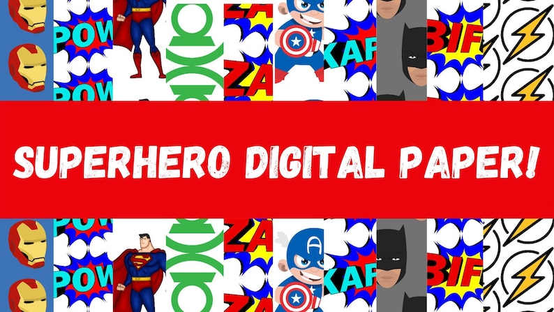 Superhero Digital Paper Comic Book Theme Backgrounds and Textures 10 ...