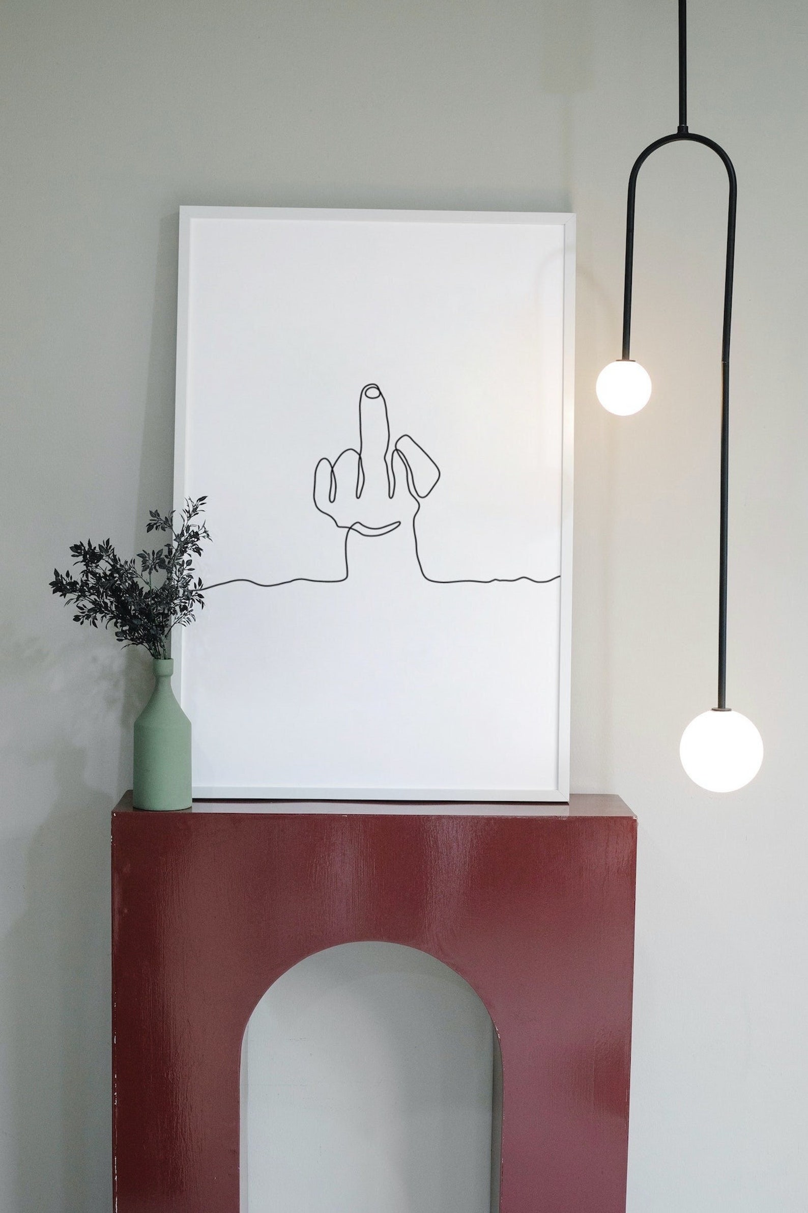 Middle Finger Line Art Printable Digital Instant Download SVG, PNG, JPG ...