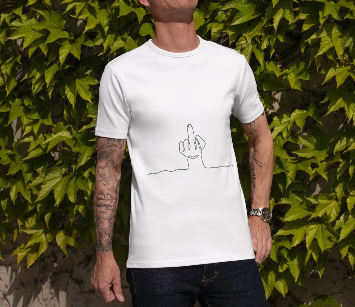 Middle Finger Line Art Printable Digital Instant Download SVG, PNG, JPG ...