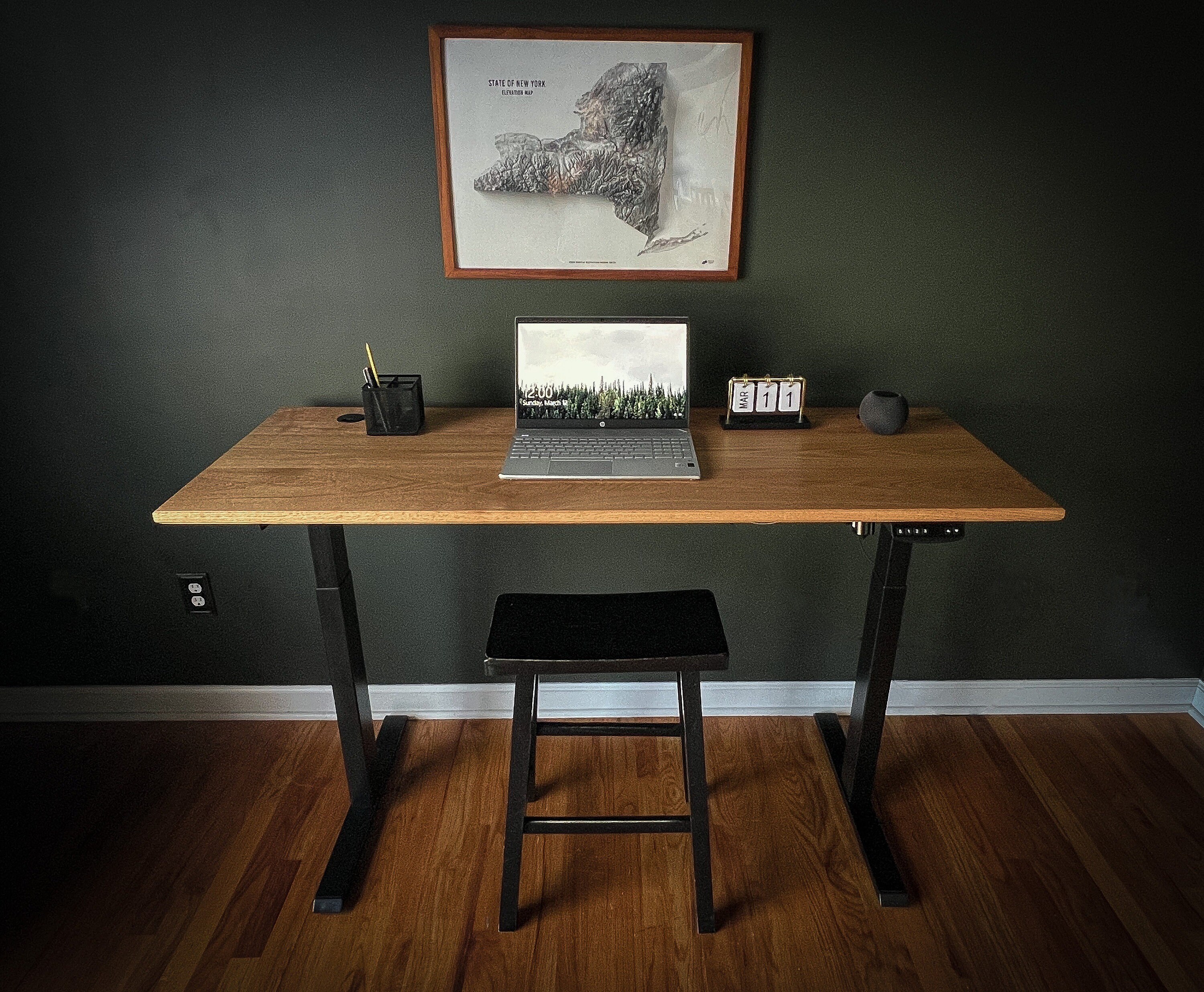 Height Adjustable Office Desk / Custom Wood Desk / Gift for Him / Gift ...