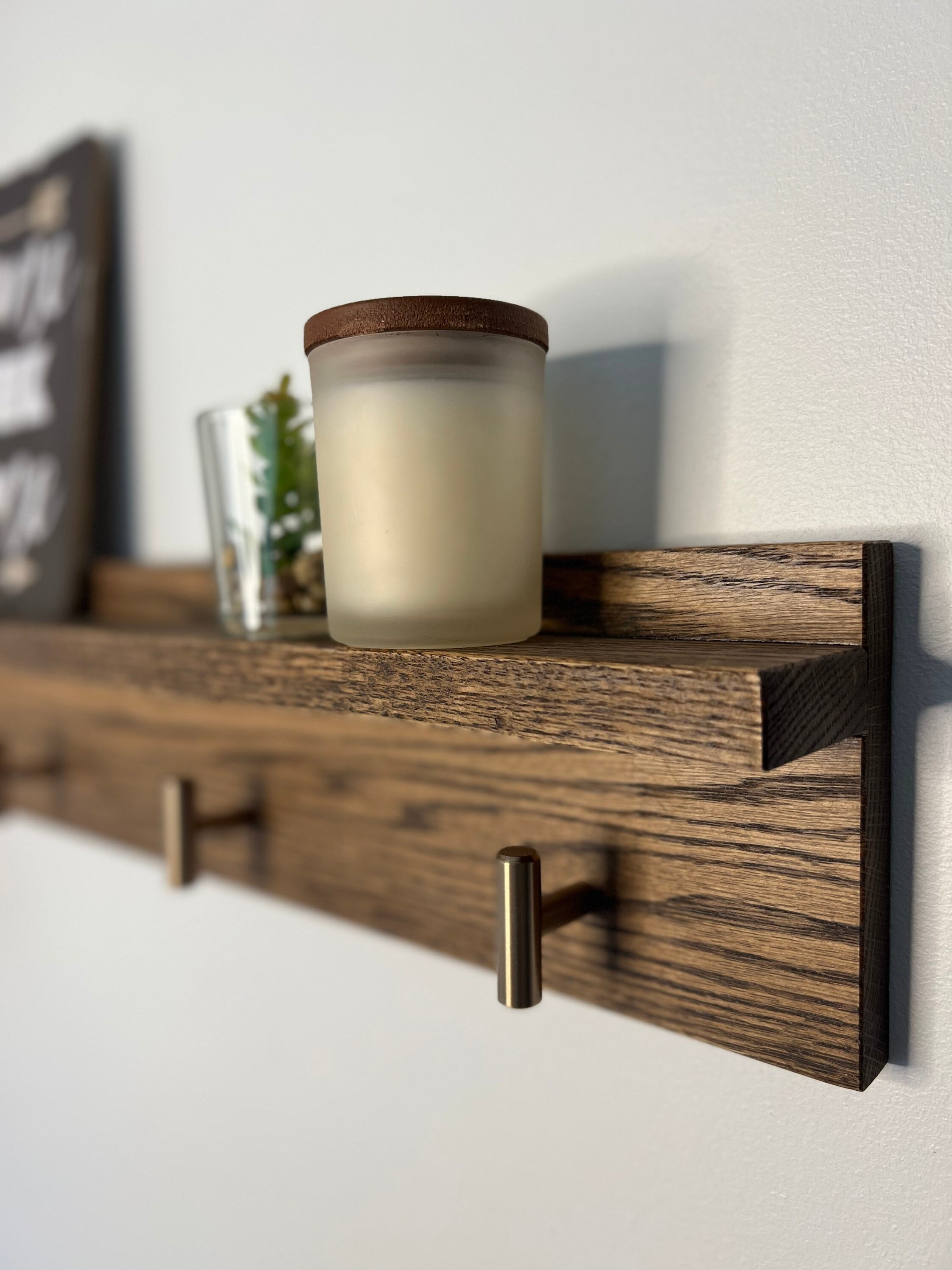 Coat Rack and Key Holder, Entryway Organizer, Shelf, Wall Mounted Coat ...