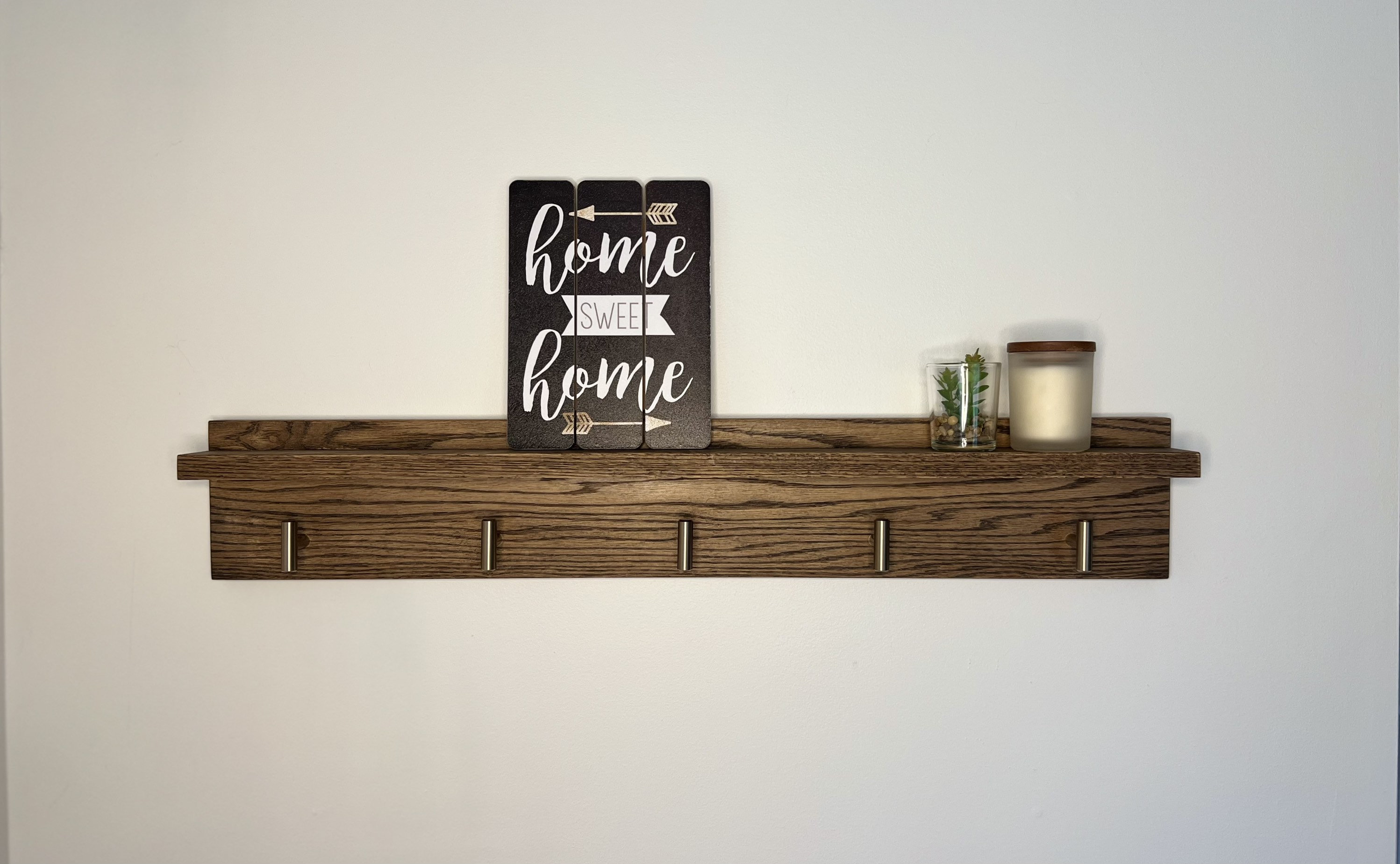 Coat Rack and Key Holder, Entryway Organizer, Shelf, Wall Mounted Coat ...