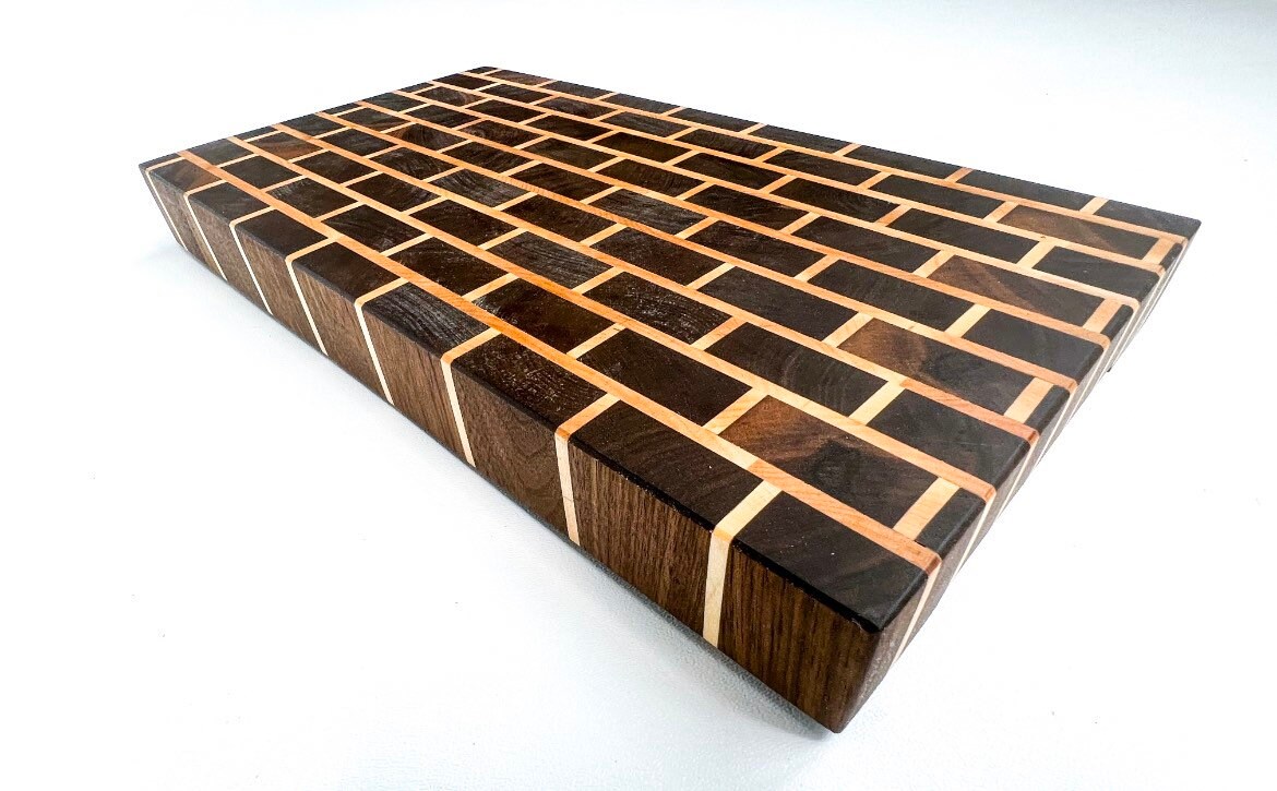 Custom Walnut End Grain Brick Style Chopping Block - Etsy
