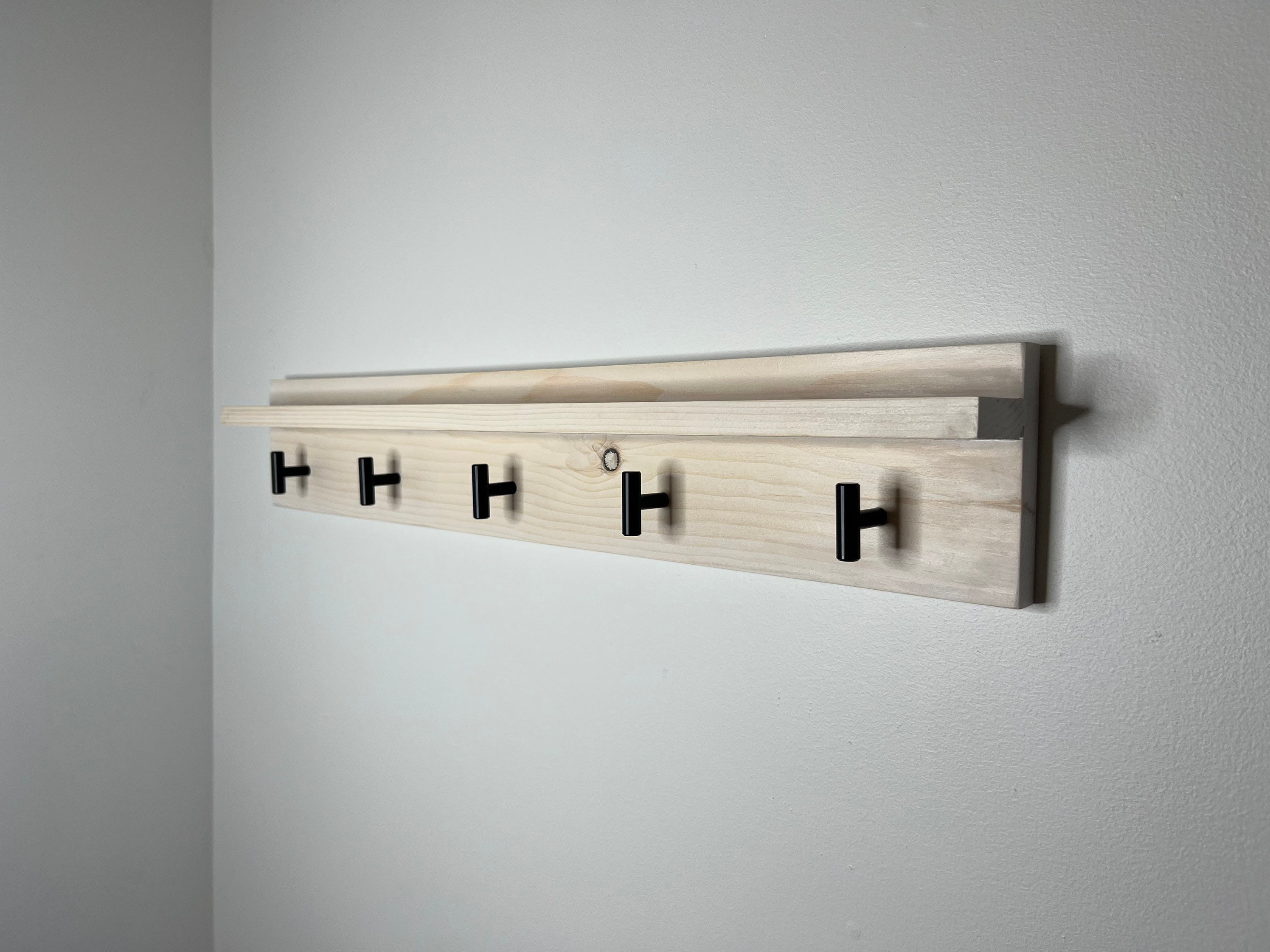 Coat Rack and Key Holder, Entryway Organizer, Shelf, Wall Mounted Coat ...