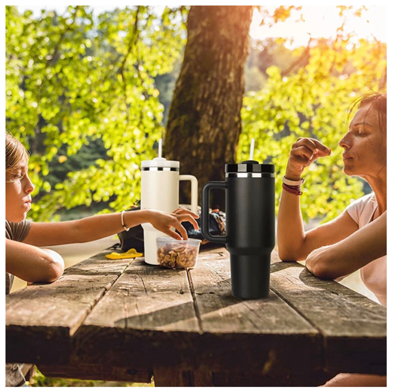Stanley Style Quencher Stainless Steel Vacuum Insulated 40 Oz Tumbler ...