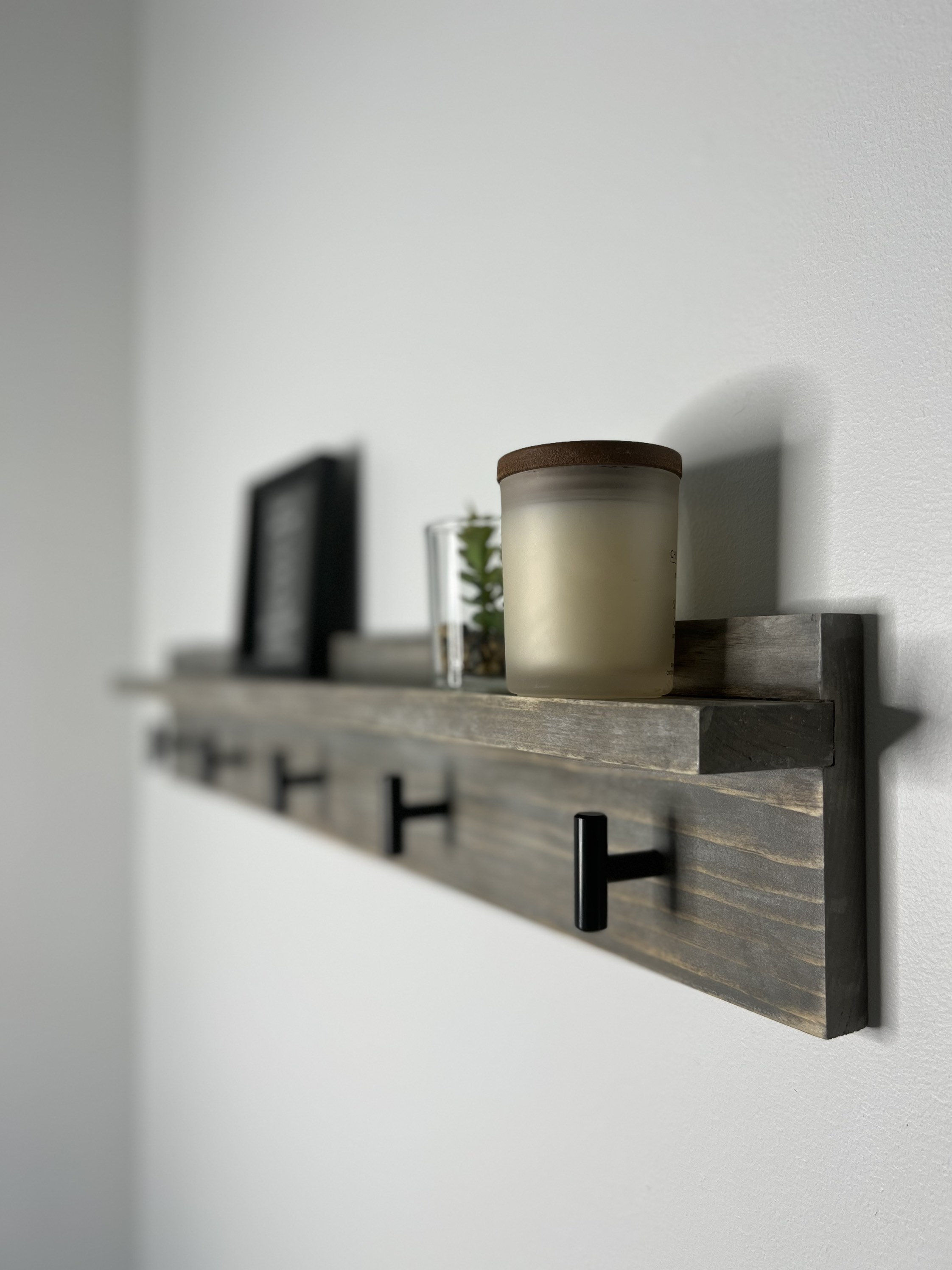 Coat Rack and Key Holder, Entryway Organizer, Shelf, Wall Mounted Coat ...