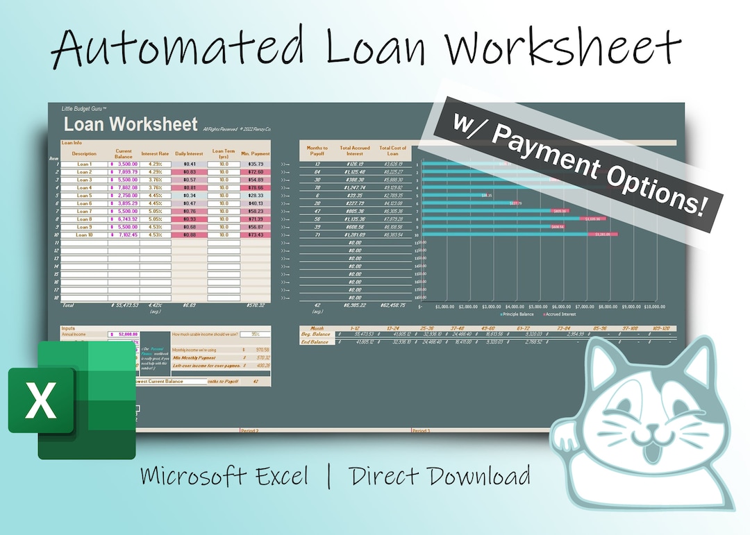 Student Loan Worksheet - Etsy