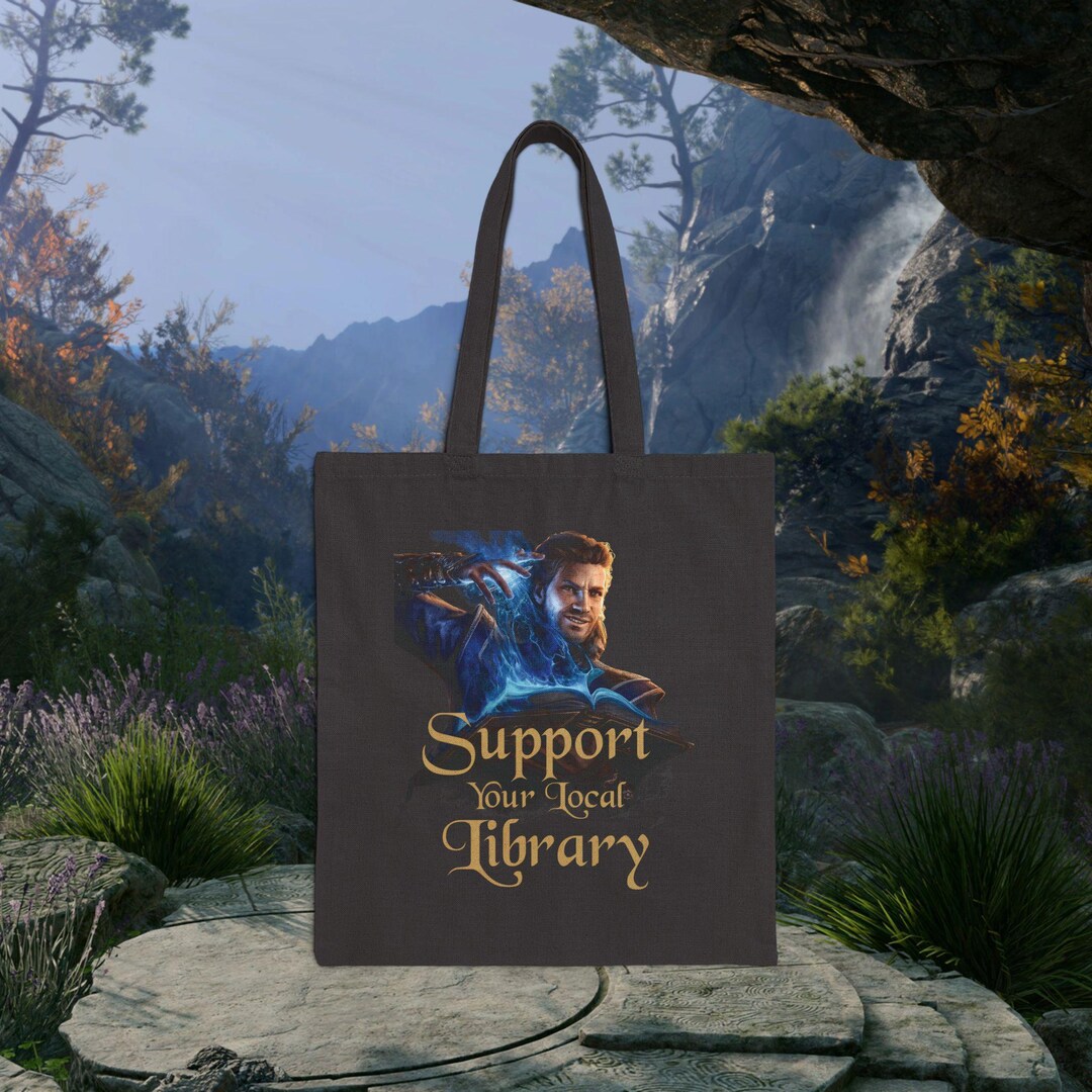 Gale Tote Bag Baldur's Gate 3 | Support Your Local Library | D&D Wizard ...